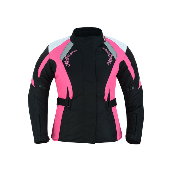 Profirst A Star Ladies Motorbike Jacket Black/Pink – Whizzmoto