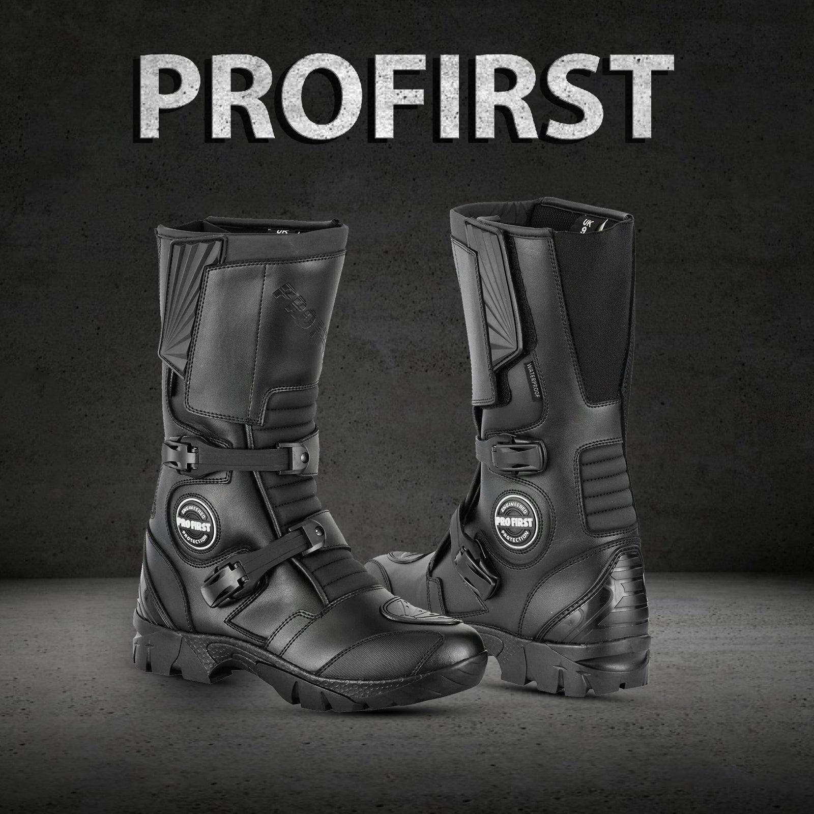 Profirst Neo Gilde Motorbike Men Touring Boots Black – Whizzmoto